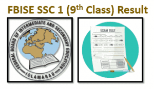 FBISE SSC 1 Result 2026 Federal Board 9th Class Result 2026