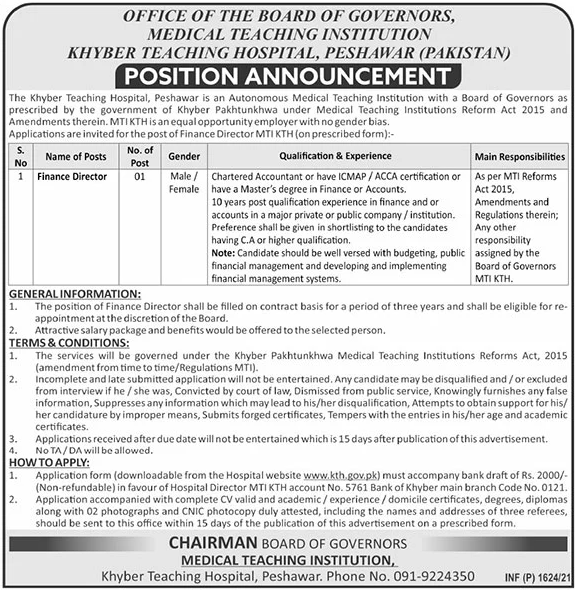 KTH Peshawar Jobs 2021 Advertisement @Paper PK – New Latest Free Job Alert